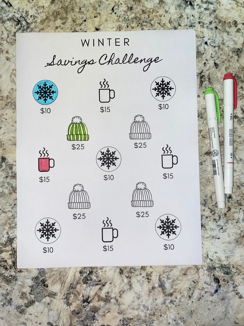 Mini Winter Savings Challenge Printable - PDF File - Letter Size - Dave ...
