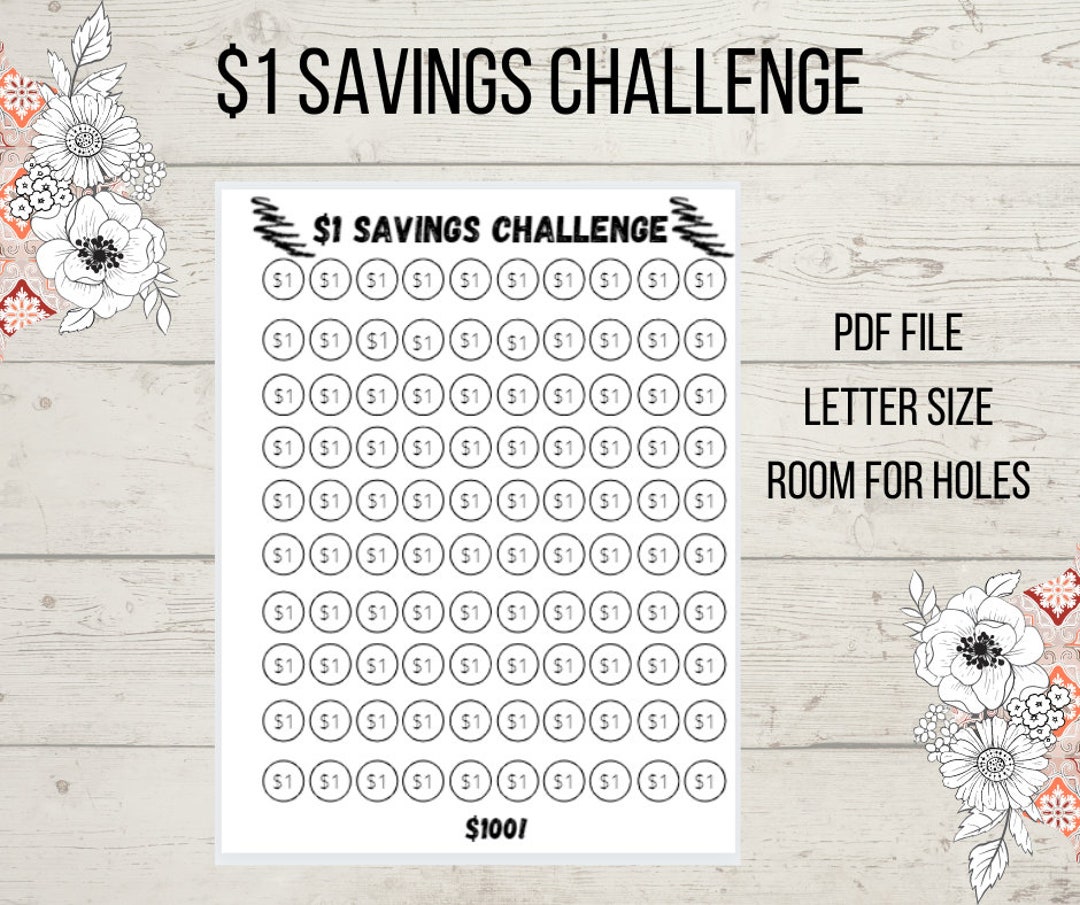 1 Dollar Savings Challenge - 100 Dollar Savings Challenge - PDF File ...