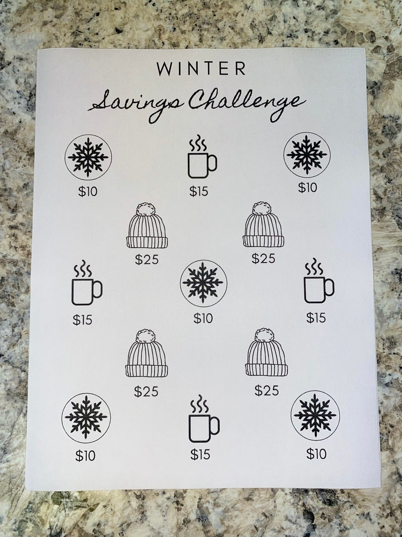 Mini Winter Savings Challenge Printable - PDF File - Letter Size - Dave ...