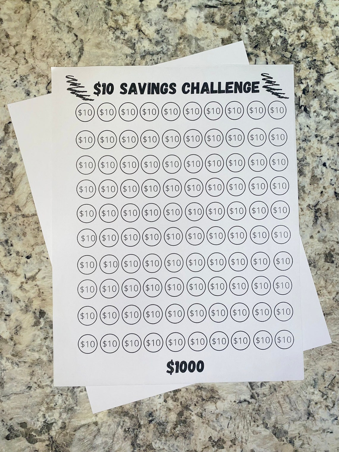 10 Dollar Savings Challenge - 1000 Dollar Savings Challenge - PDF File ...