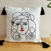 Picasso Art Punch Pillowfemale Line Art Face Handmade Punch Needle ...