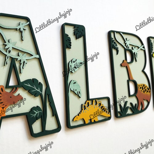 Dinosaur Letters Personalised Wall Sign dino Theme - Etsy