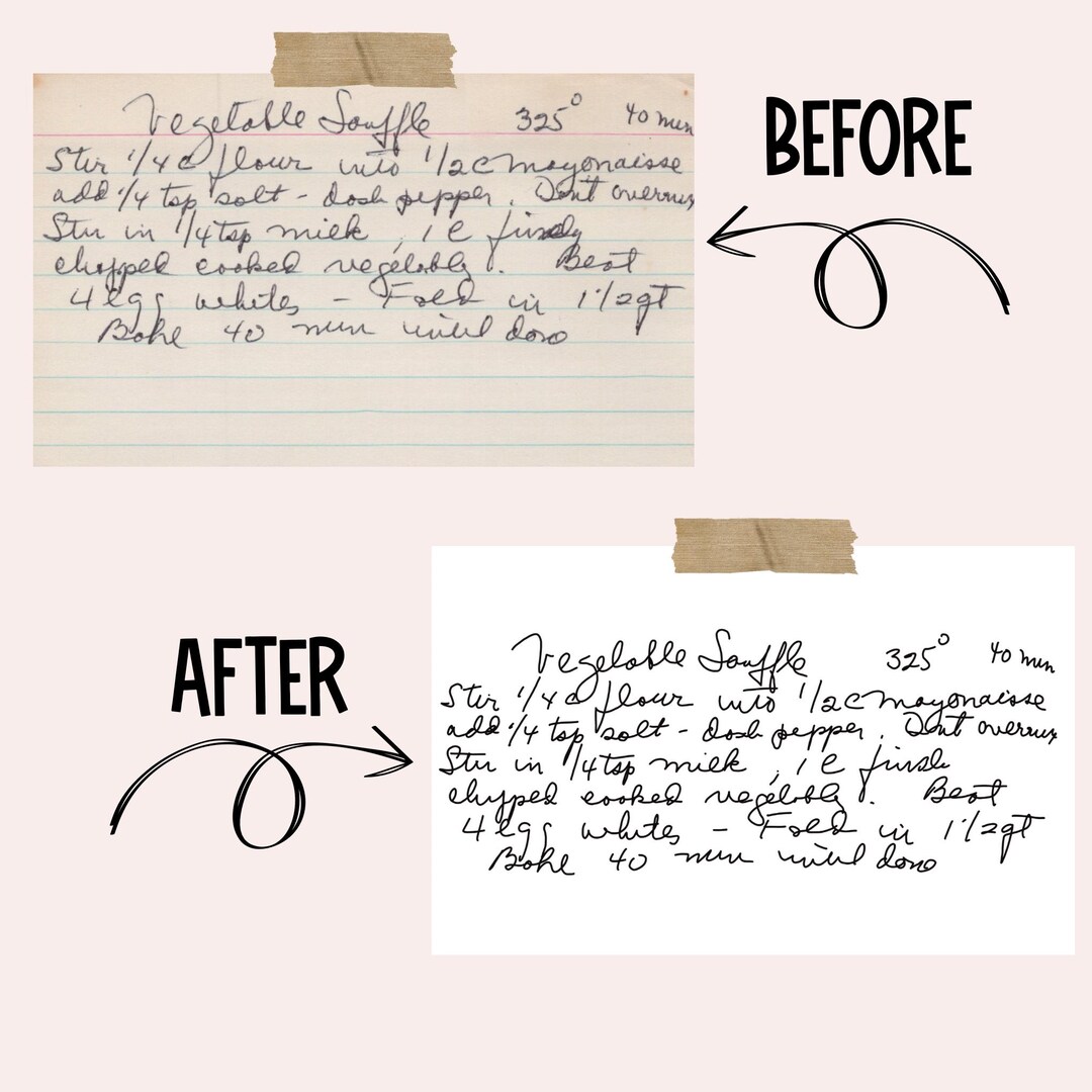 Custom Recipe/note Tracing for Projects, Gifts, Etc - Etsy