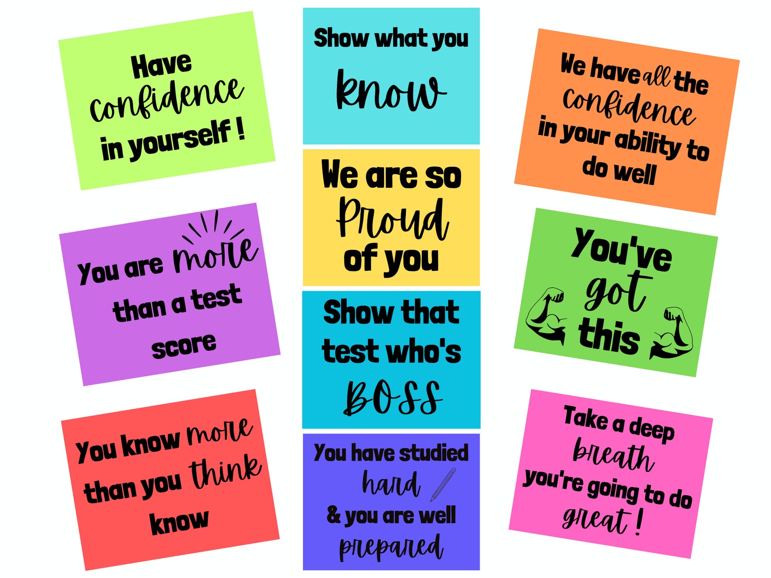 State Testing Encouragement Posters - Etsy