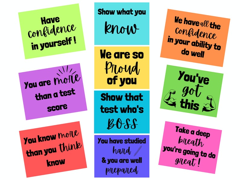 State Testing Encouragement Posters - Etsy