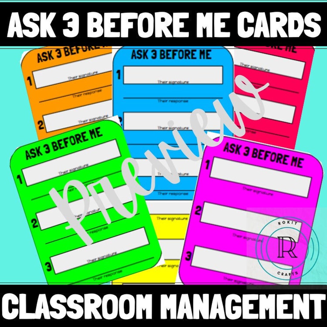 Ask 3 Before Me Cards - Etsy
