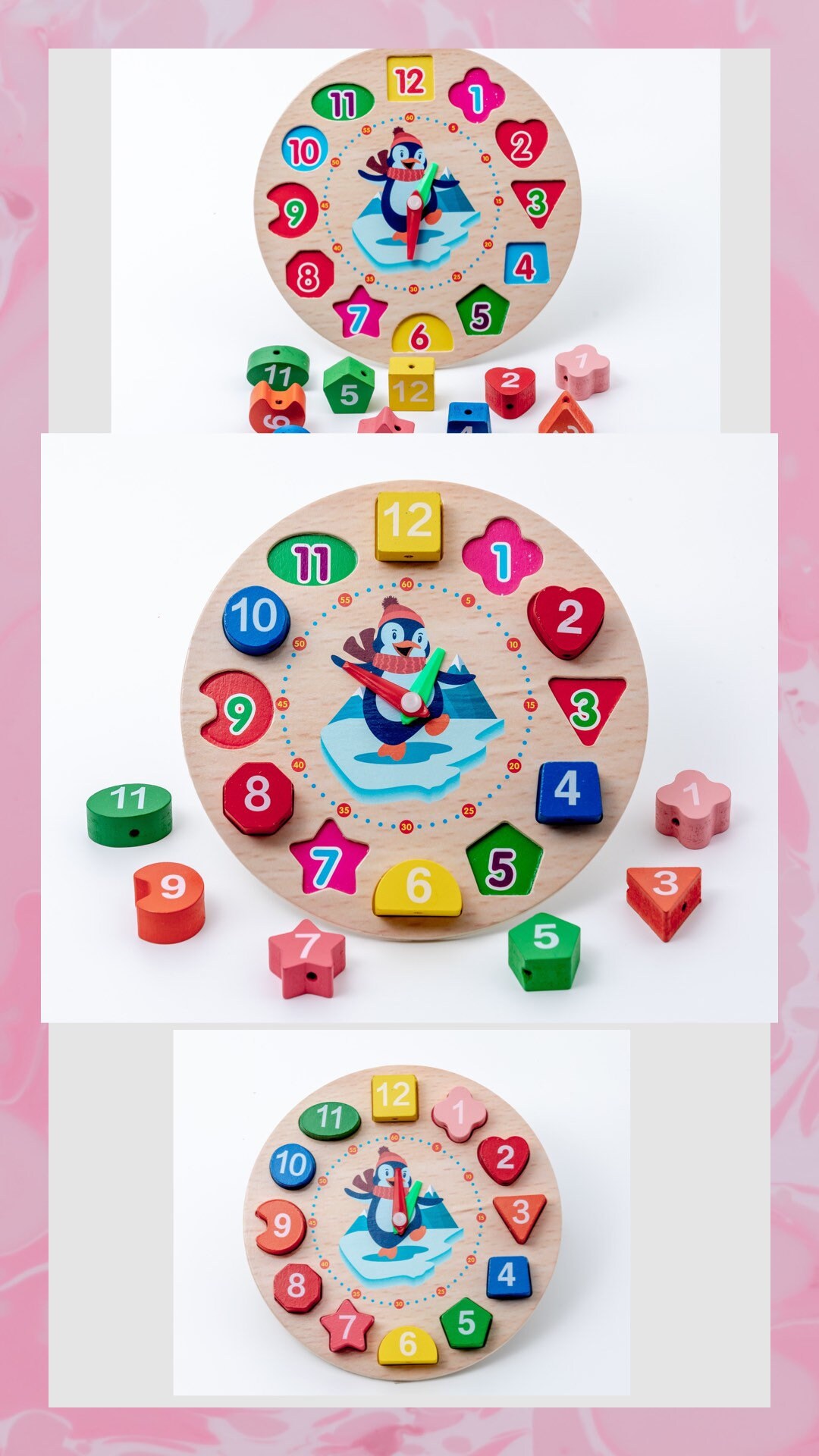 Wooden Clock for Toddlers, Preschool Toy, Toddler Toy, Sensory Toy ...