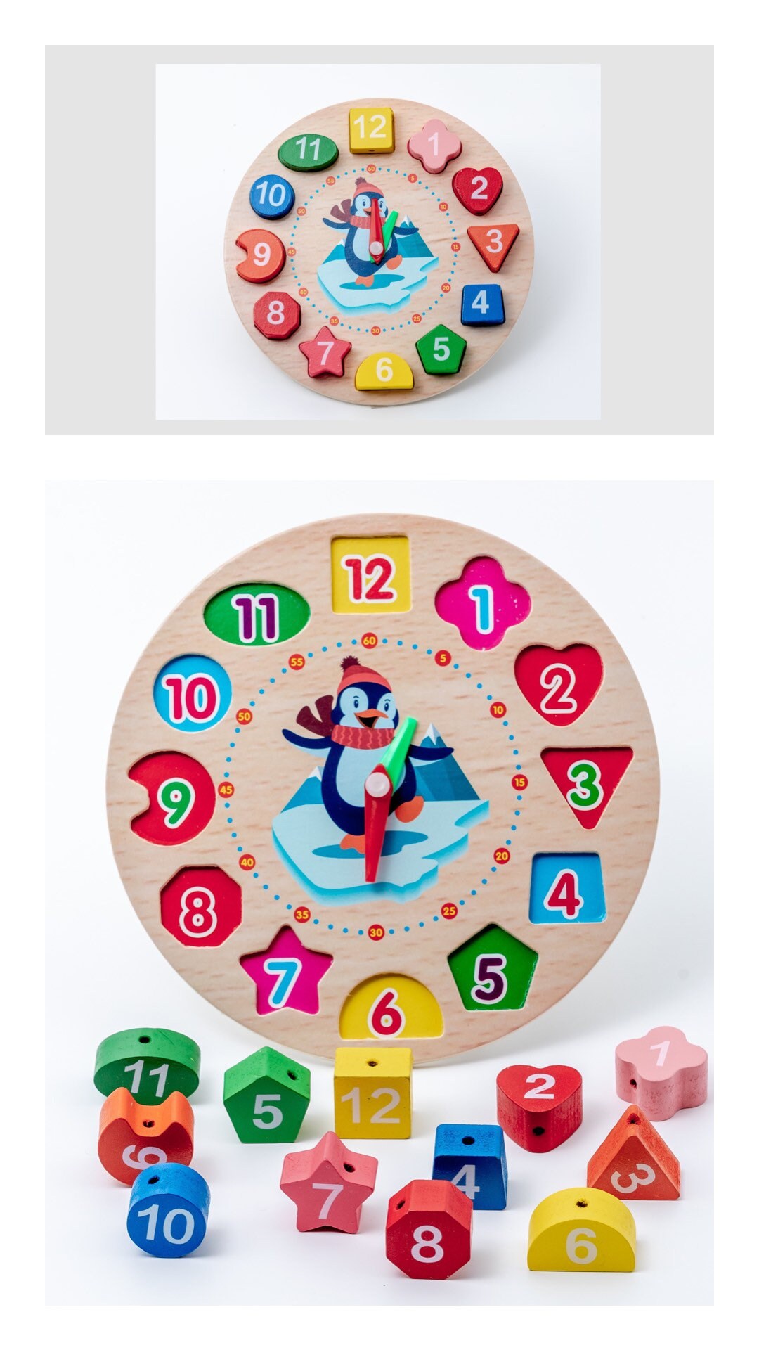 Wooden Clock for Toddlers, Preschool Toy, Toddler Toy, Sensory Toy ...