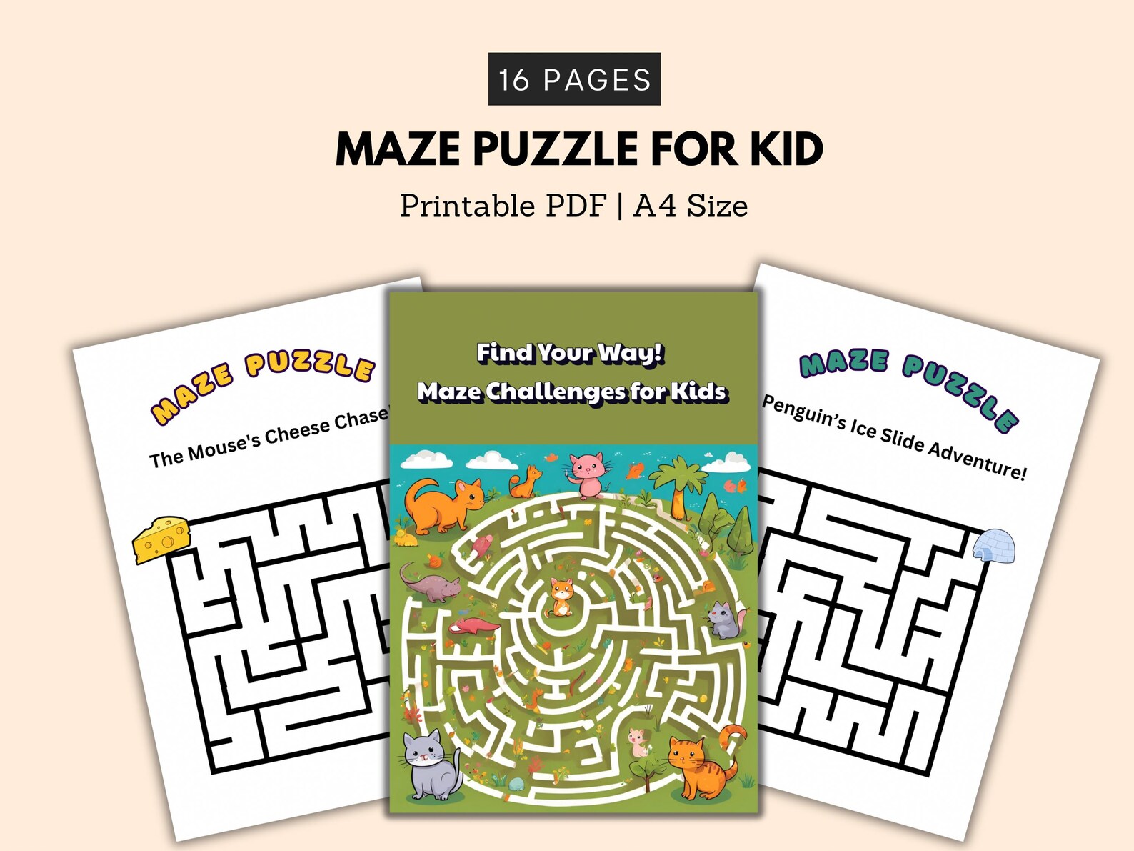 Maze Puzzle for Kid | Fun Maze Puzzle | Kid Activities Book | Brain ...