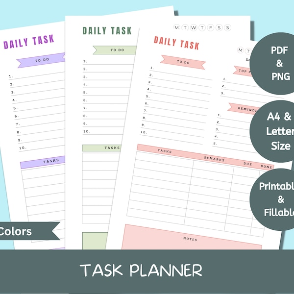Study Task Organizer - Etsy