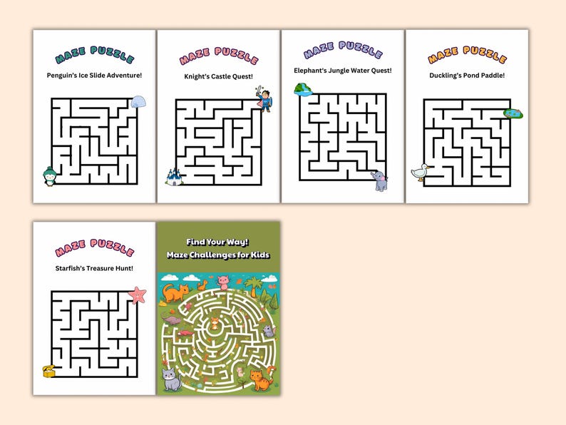Maze Puzzle for Kid | Fun Maze Puzzle | Kid Activities Book | Brain Teaser Game | Simple Kids ...