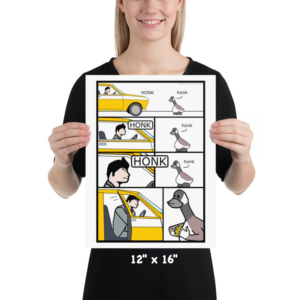 Canada Goose Comic WALL DECOR | Funny Wall Art Gift for Canadian Goose ...