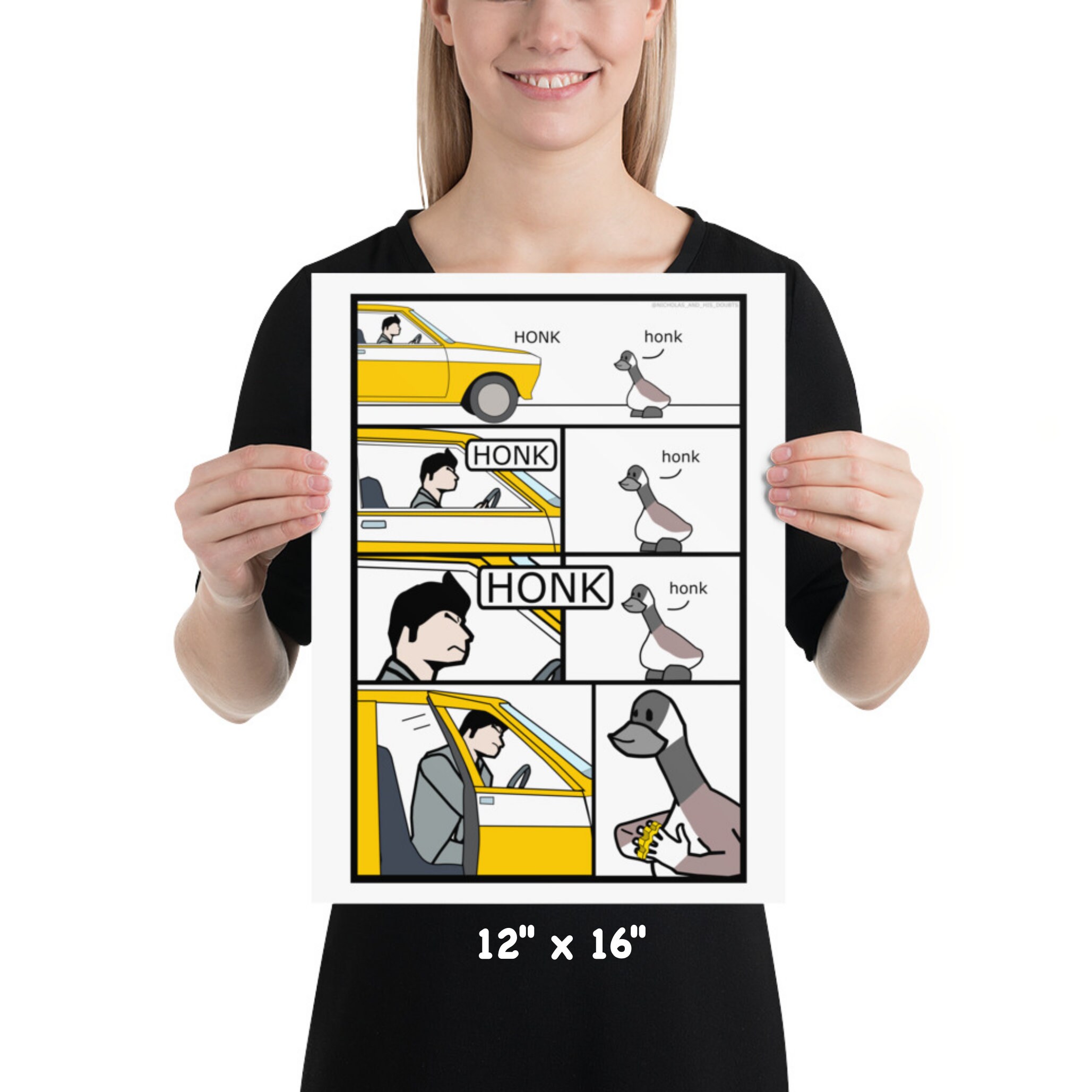 Canada Goose Comic WALL DECOR | Funny Wall Art Gift for Canadian Goose ...