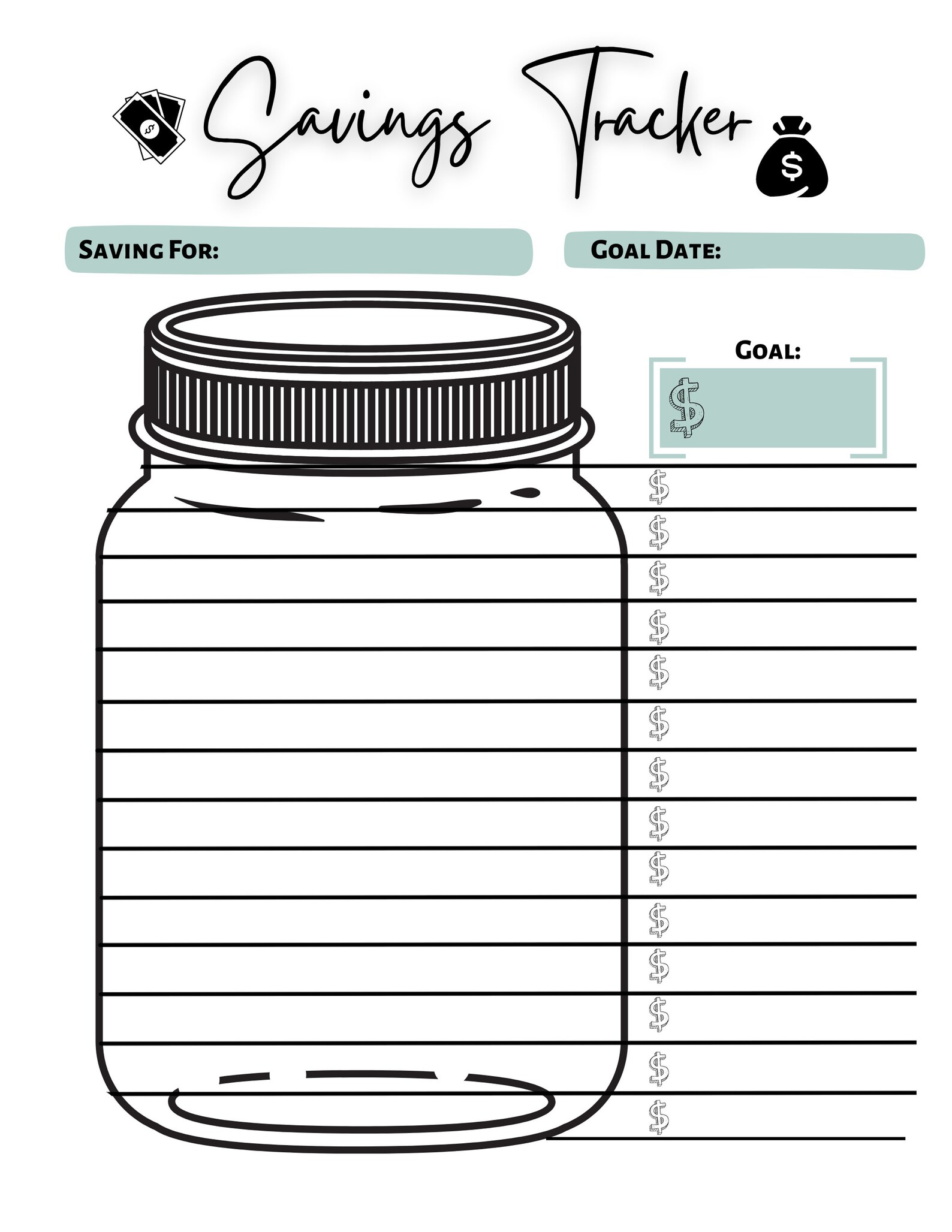 Jar Savings Tracker - Etsy