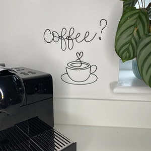 Coffee Corner Sign, Coffee and Cup Wire Sign,wire Words,personalised ...