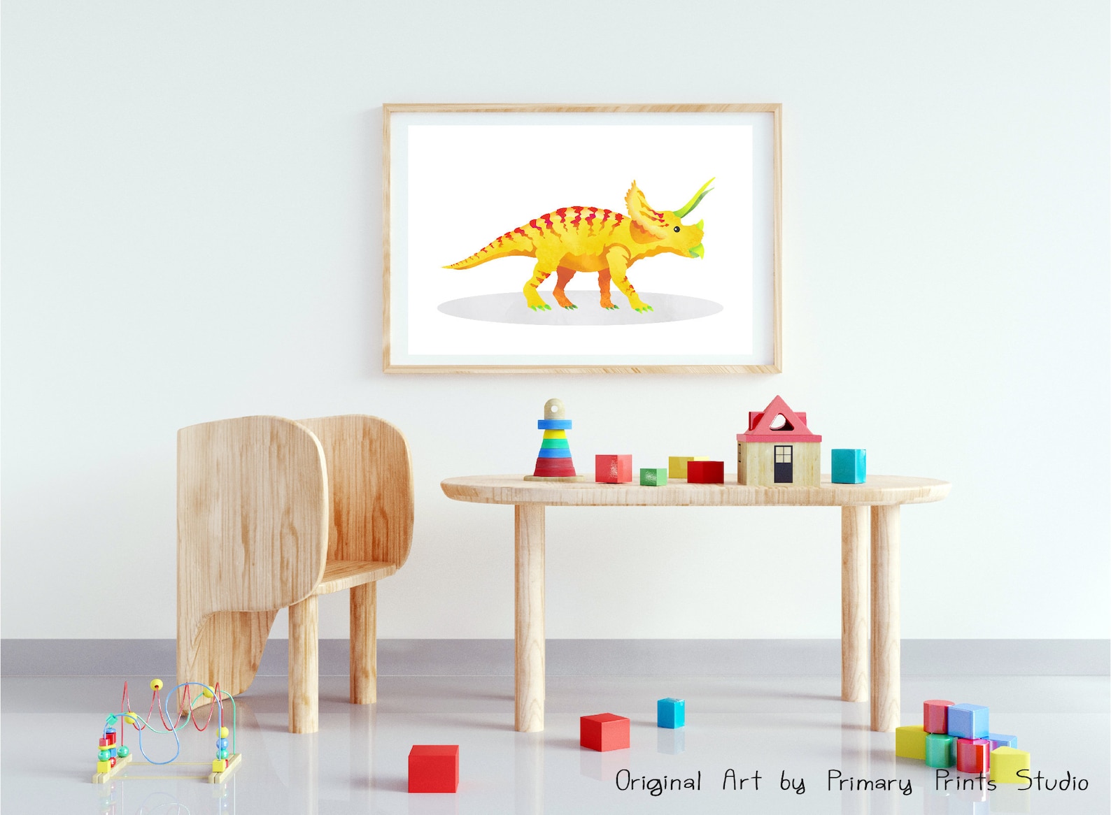 Triceratops Dinosaur Art Print, Dinosaur Wall Art, Triceratops Dinosaur ...