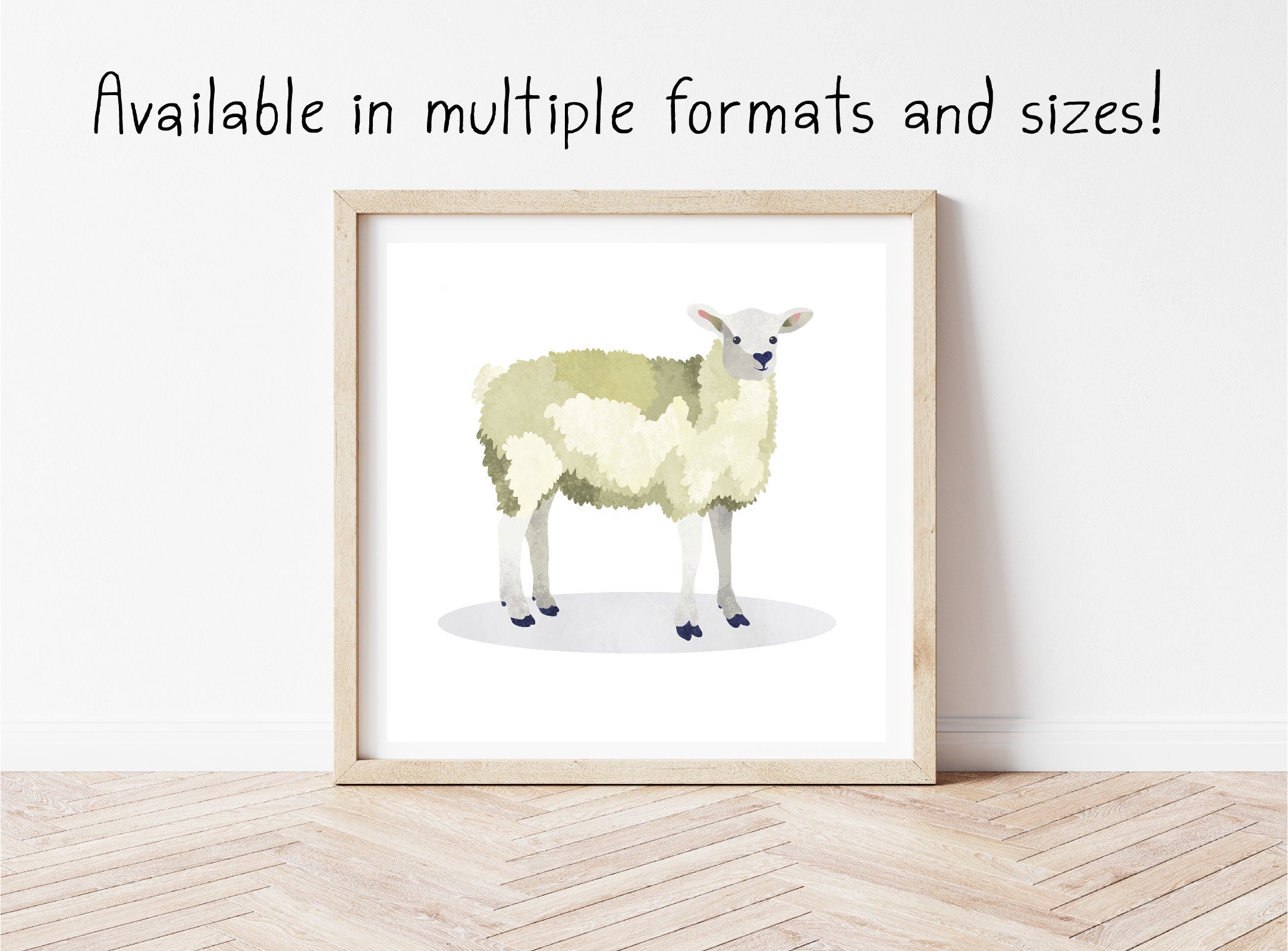 Sheep Art Print, Sheep Printable, Farm Animal Printable Art, Sheep Wall ...