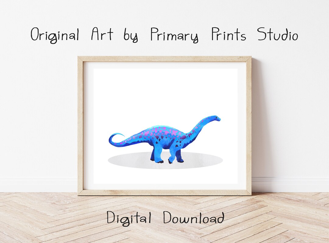 Brontosaurus Dinosaur Art Print, Dinosaur Wall Art, Brontosaurus ...