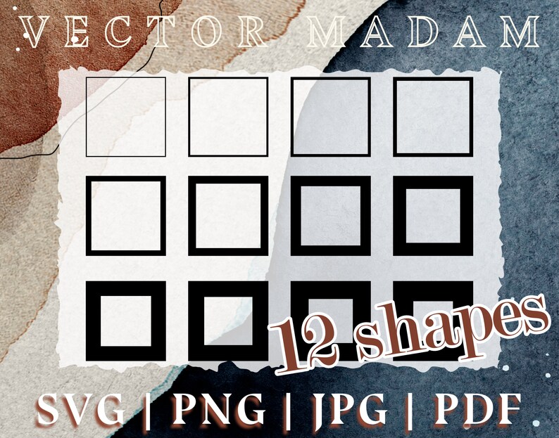 Square Shapes Cut File Vector Image Svg Png Jpg Pdf Cricut Silhouette ...