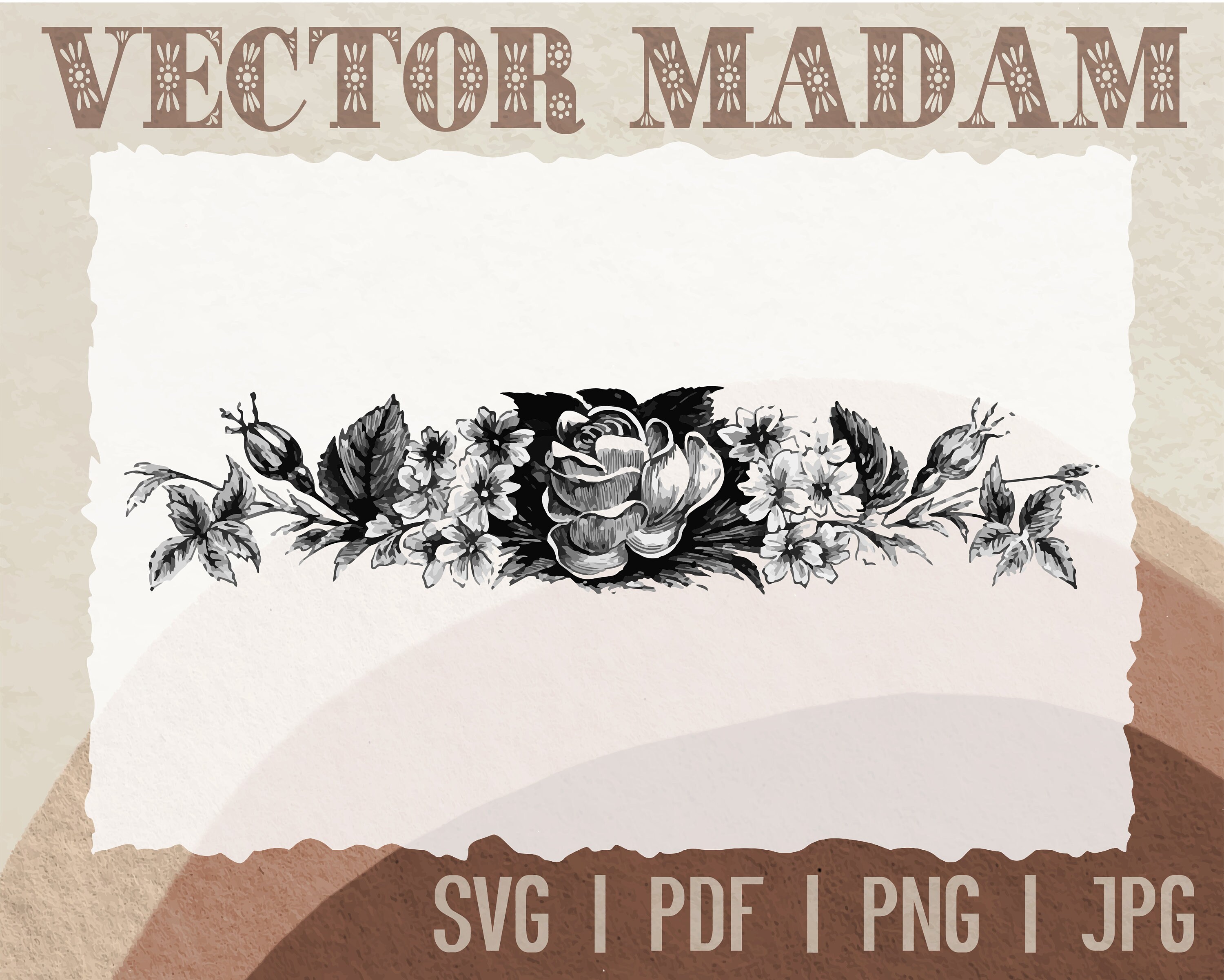 Vector of Floral Swash Embellishment Banner | Vintage Illustration ...