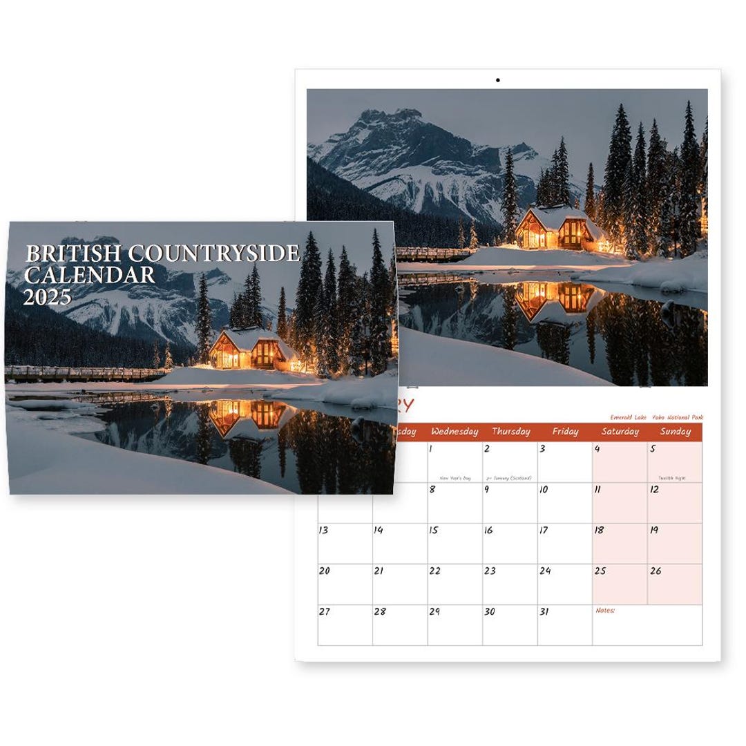 Papa Prints British Countryside Calendar 2025 Calendar A4 Wall Calendar ...