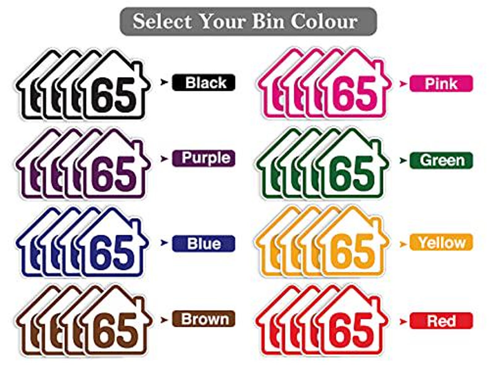 4 X Wheelie Bin Stickers (140 X 150 Mm) Bin Sticker Bin Number Stickers ...