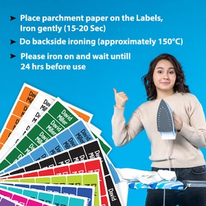 Kids Iron Labels Iron on Name Tags Clothing Labels Iron on Stickers ...