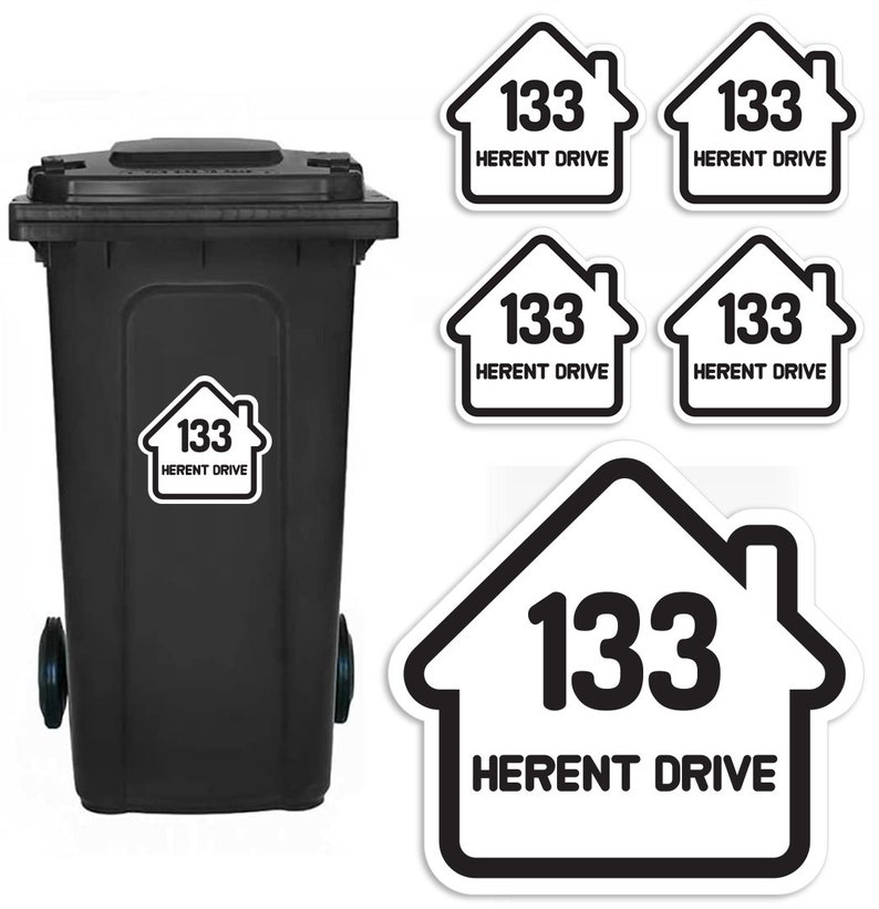4 X Wheelie Bin Stickers 140 X 150 Mm Bin Sticker Bin Number - Etsy
