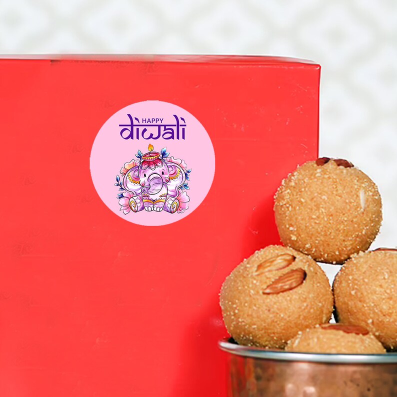 Happy Diwali Stickers Festival Diwali Gift Box Labels Diwali Decor ...