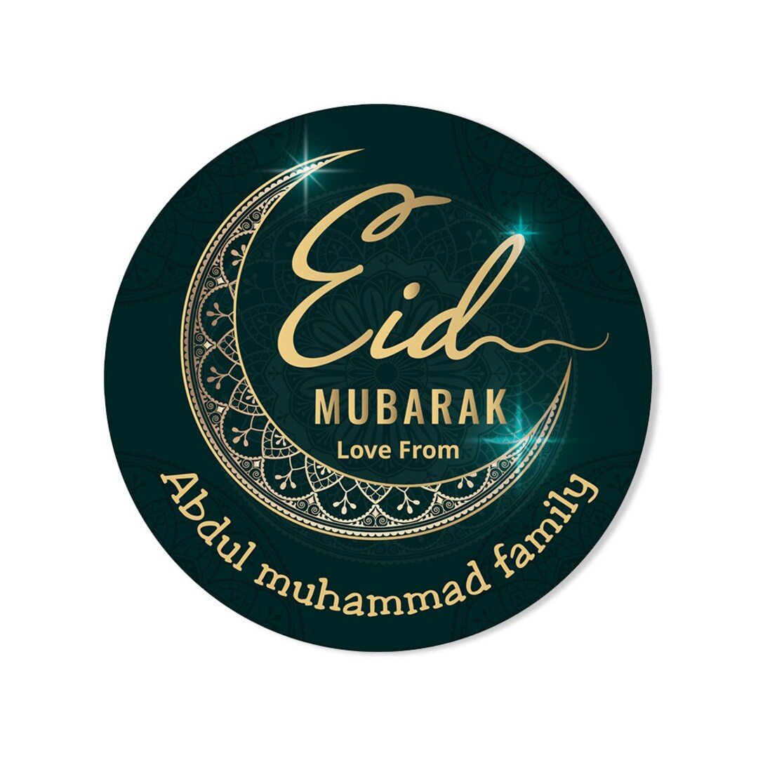 24 X Personalised Ramadan Favour Label (45 Mm) Paper Personalised Eid ...