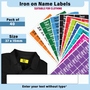 Kids Iron Labels Iron on Name Tags Clothing Labels Iron on Stickers ...