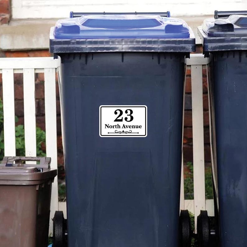 4 X Bin Labels (150 X 100 Mm) Trash Can Stickers Waterproof Wheelie Bin ...