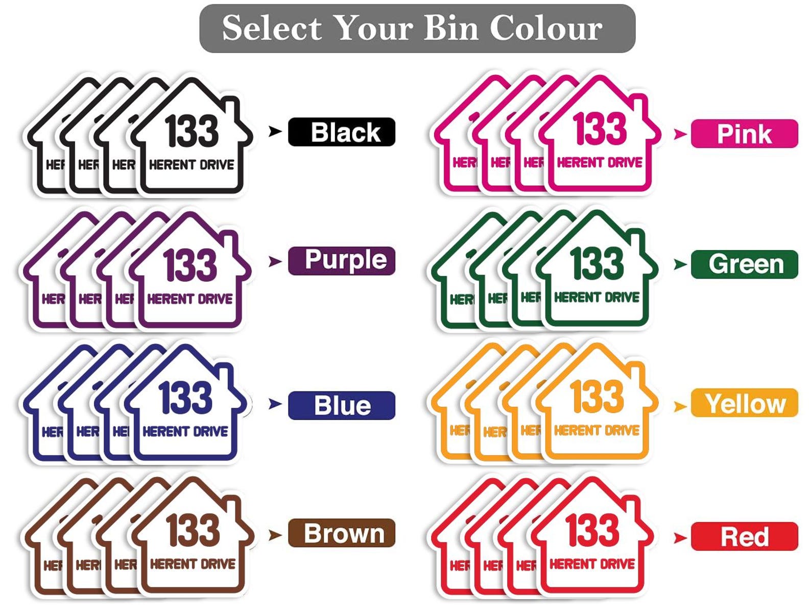 4 X Wheelie Bin Stickers (140 X 150 Mm) Bin Sticker Bin Number Stickers ...