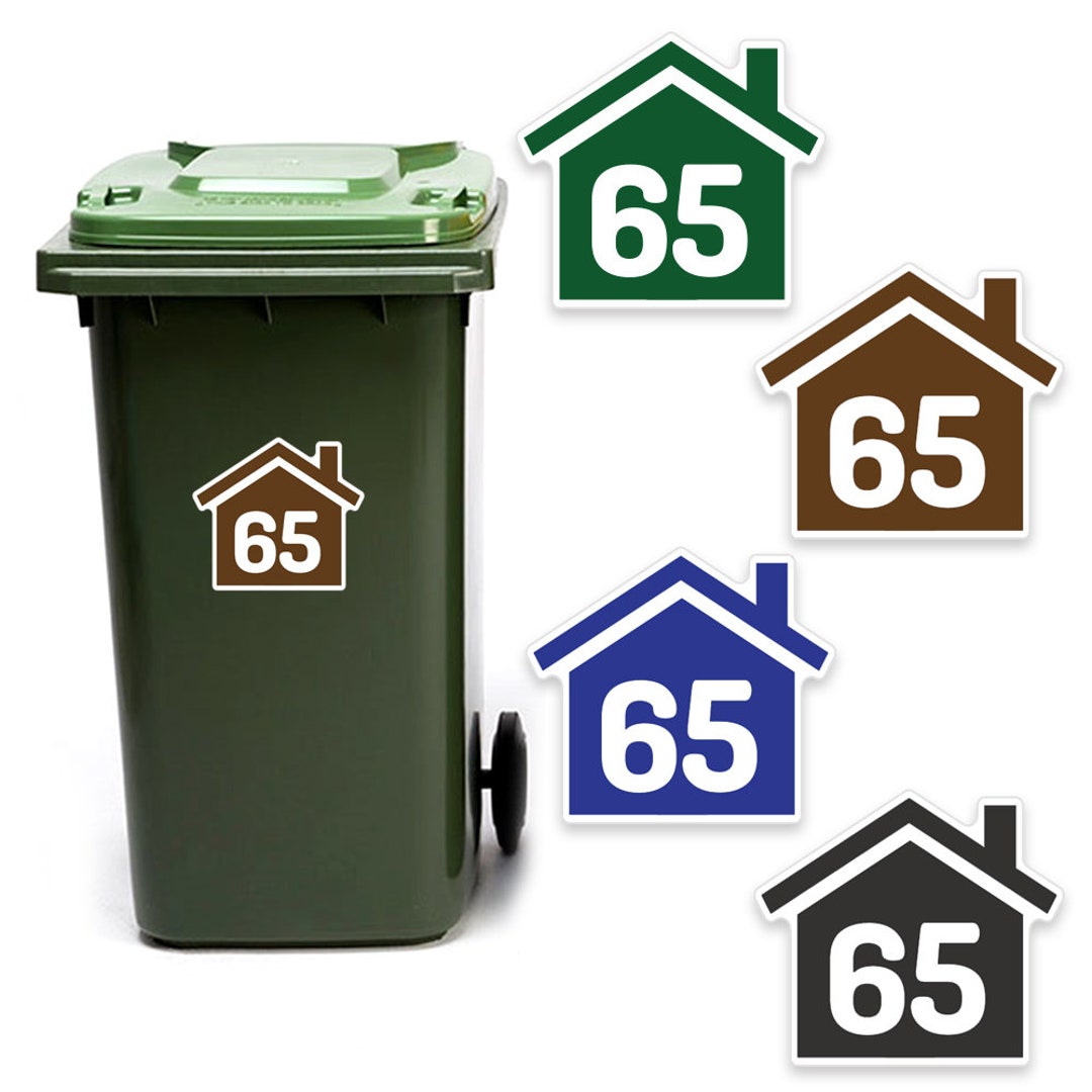 Pack of 4 House Numbers Bin Labels 140 X 125 Mm Waterproof Wheelie Bin ...