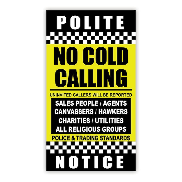 No Cold Callers Sign - Etsy UK