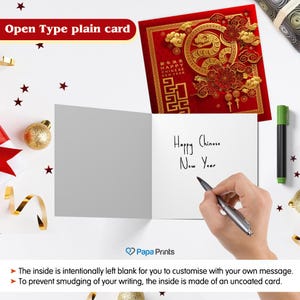 Happy New Year Card (145 X 150 Mm) Chinese New Year With Envelope Lunar ...