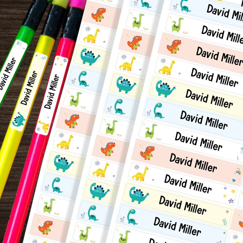 Custom Name Labels School Name Stickers School Name Labels - Etsy