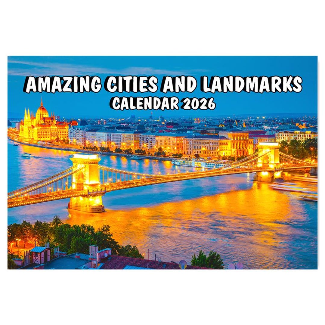 A4 Amazing Cities 2026 Calendar Month to View 12 Monthly Wall Calendar ...