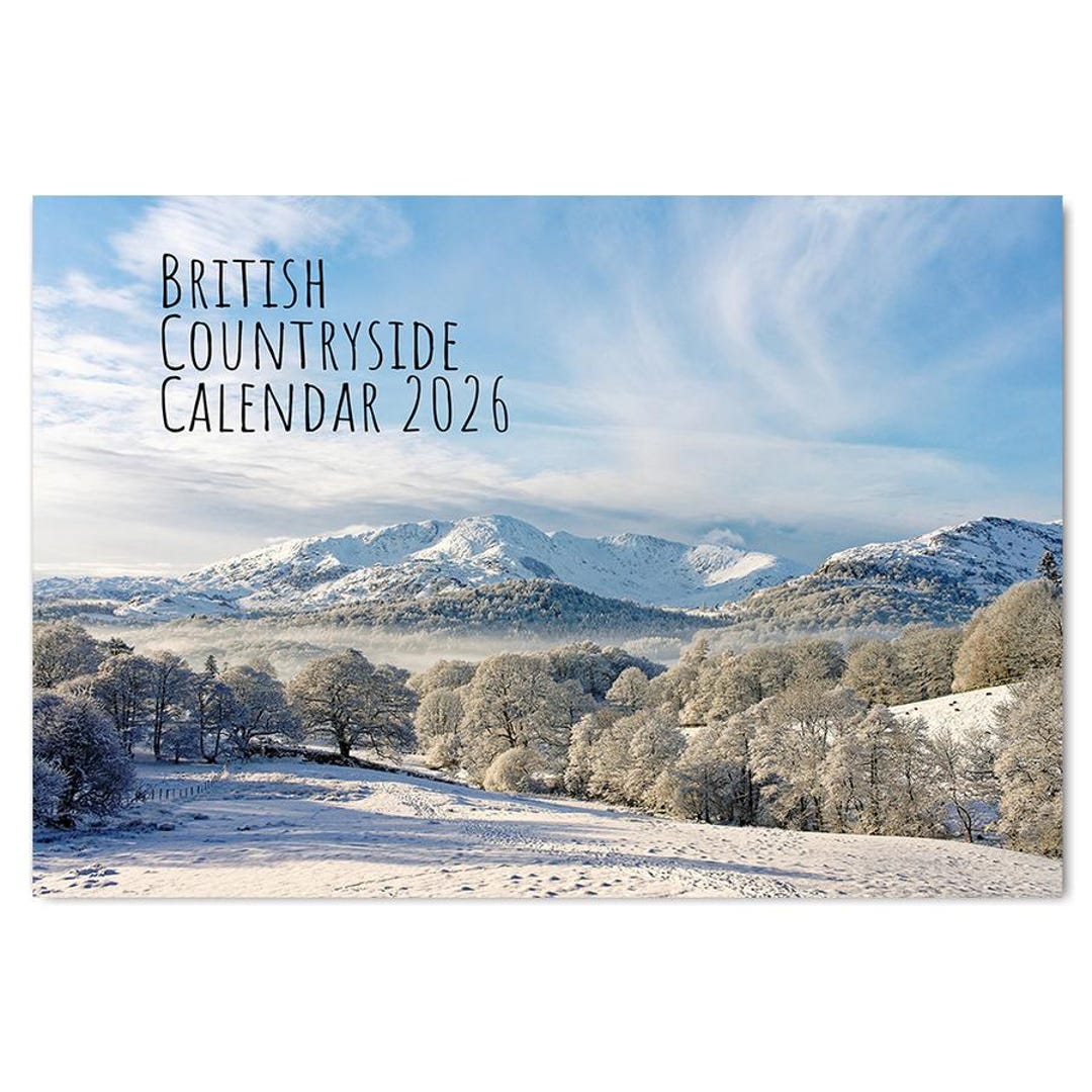 A4 British Countryside Calendar 2026 UK 12 Month to View Wall Calendar ...