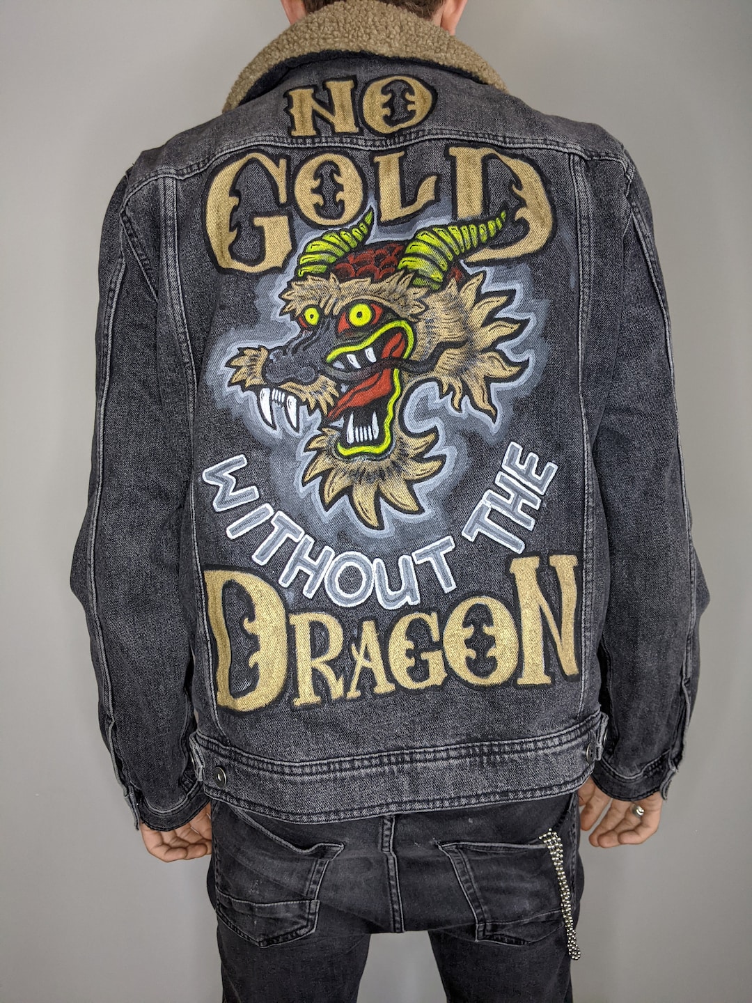 Unique Hand Painted Denim Jacket - Etsy