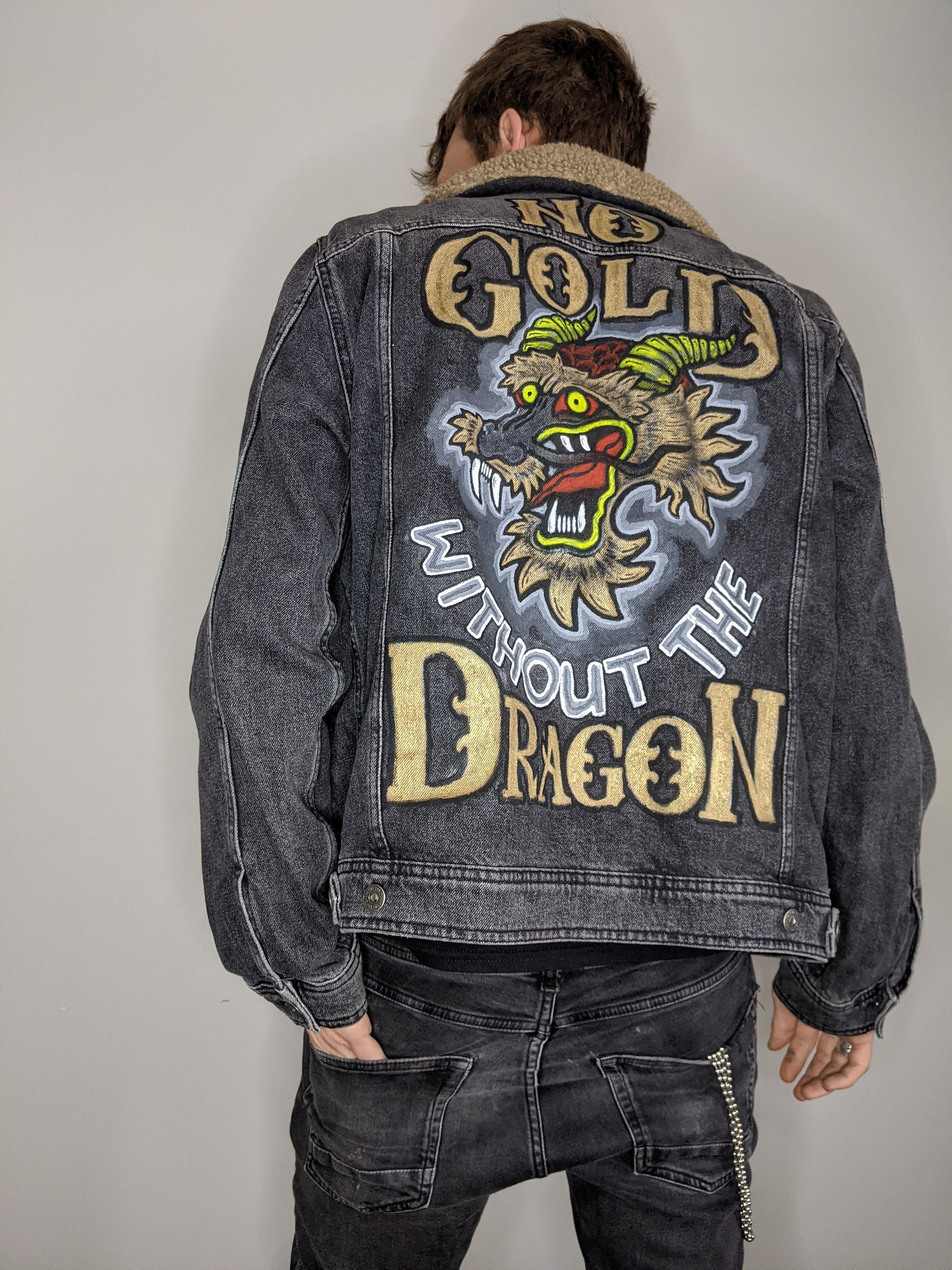 Unique Hand Painted Denim Jacket - Etsy
