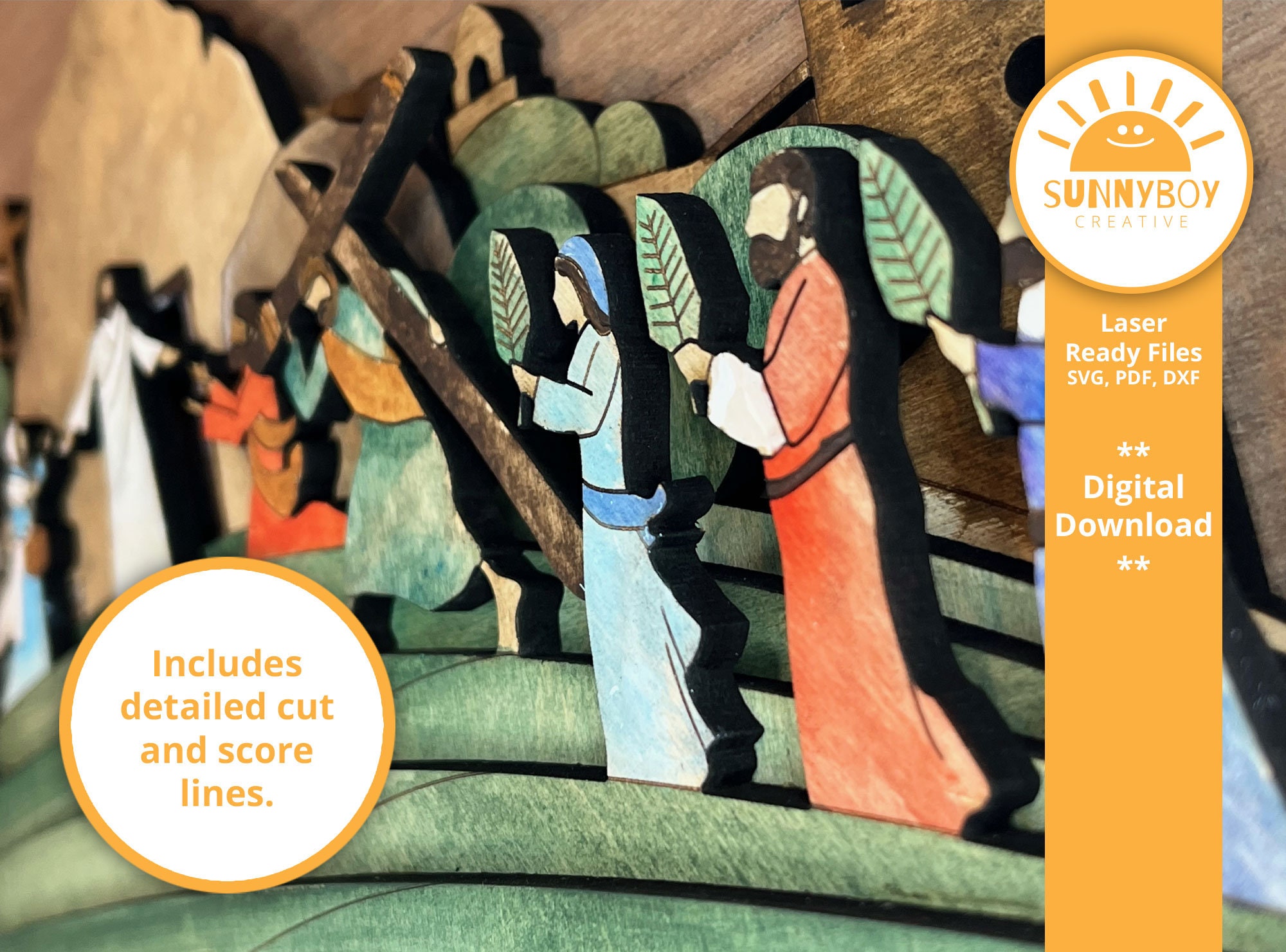 Layered Easter Nativity Scene Laser Cut File SVG PDF DXF - Etsy