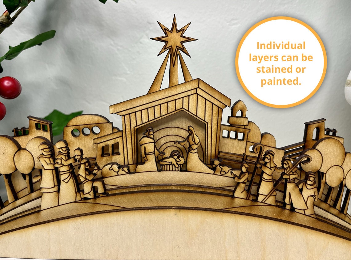 Layered Christmas Nativity Laser Cut File SVG PDF DXF - Etsy