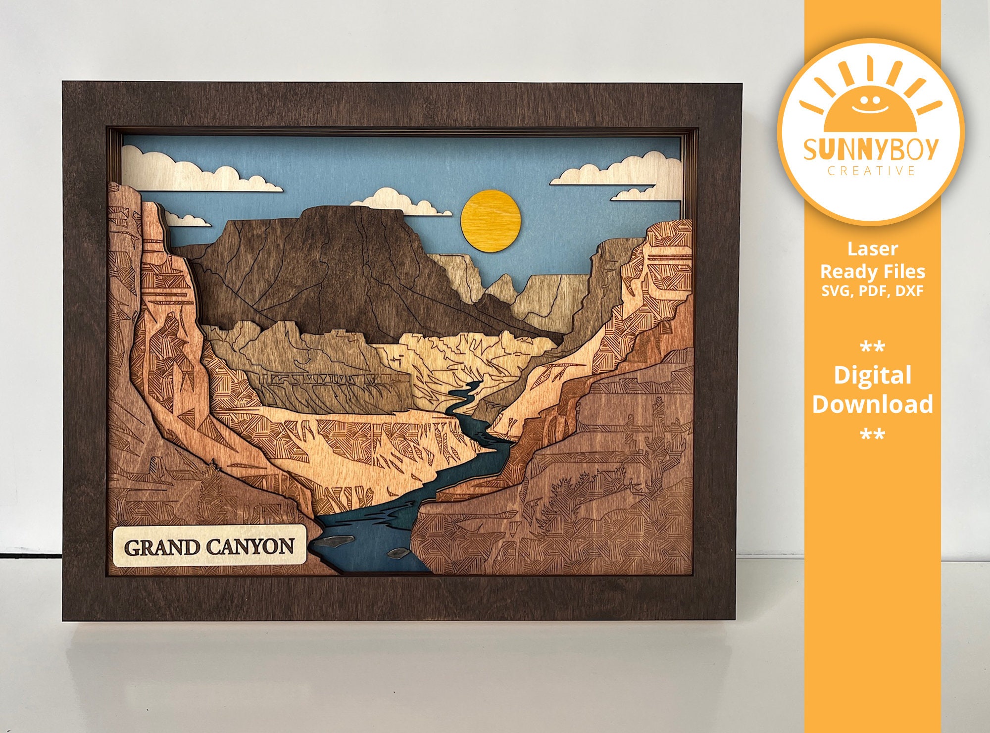 Grand Canyon Shadow Box: 3D Layered Laser Cut Design (digital Download ...