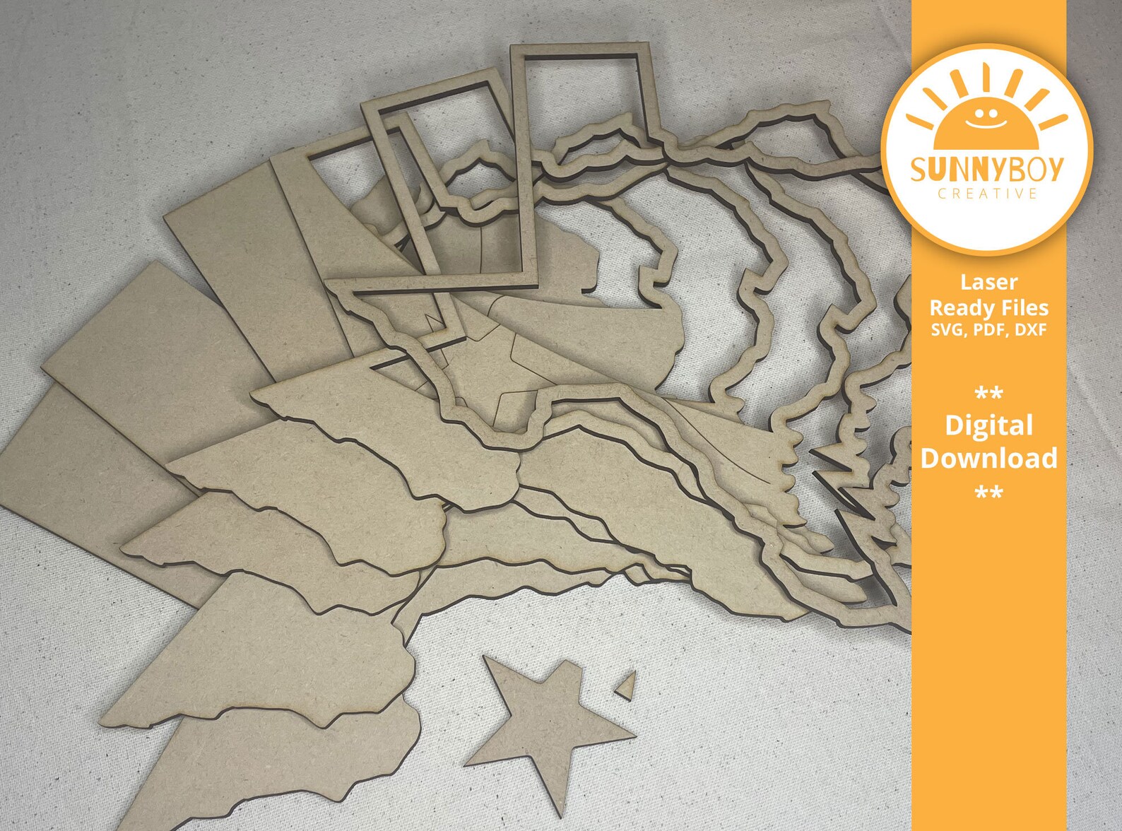 3D Texas Lone Star Flag Laser Cut File (SVG PDF DXF) - Etsy
