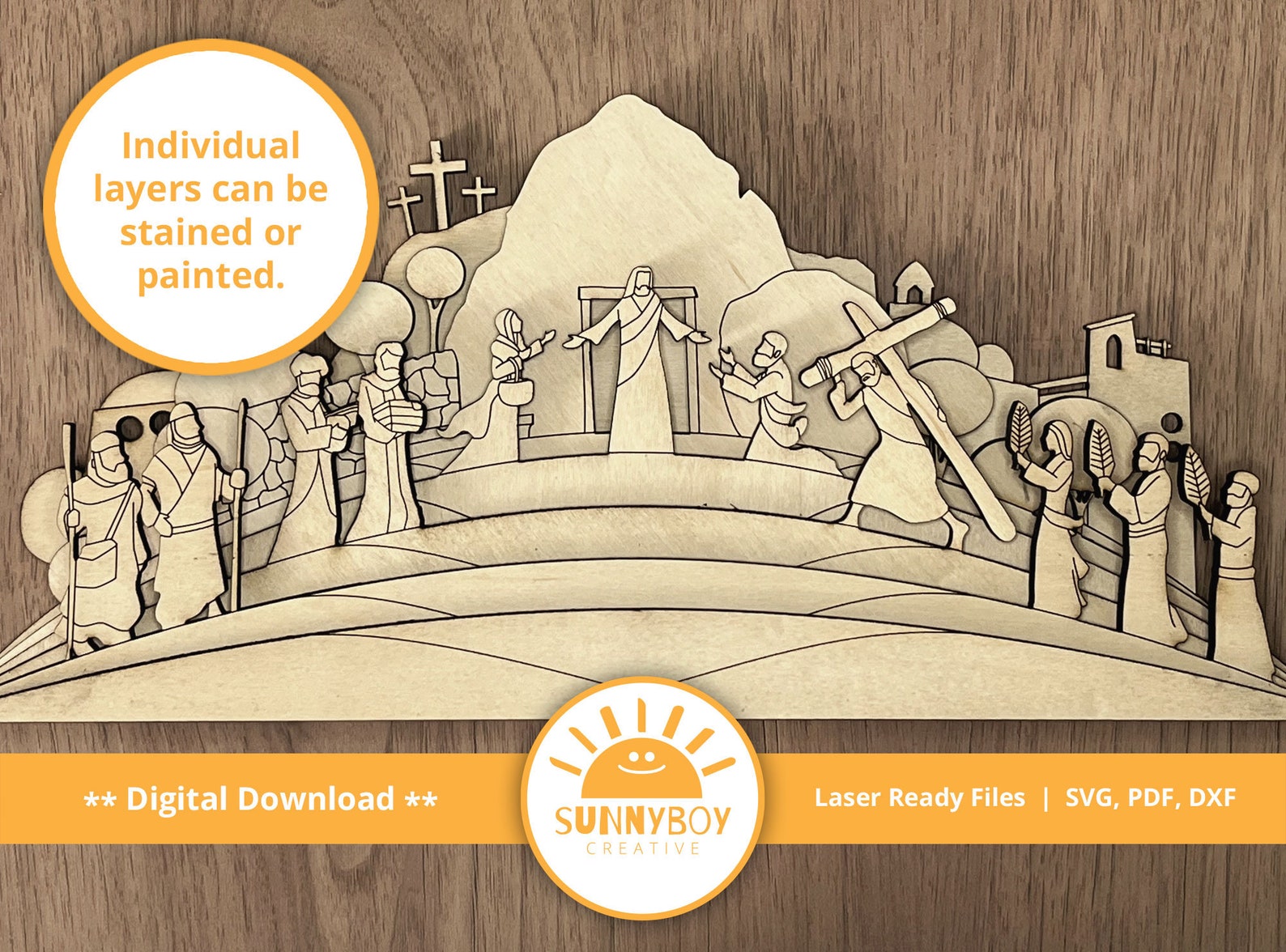 Layered Easter Nativity Scene Laser Cut File SVG PDF DXF - Etsy