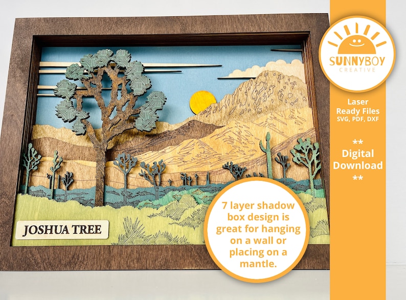 Joshua Tree National Park Shadow Box Design | 10 Layers for Stunning 3D ...