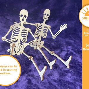 Halloween Posable Skeleton: Laser Cut Files (SVG PDF DXF Digital ...