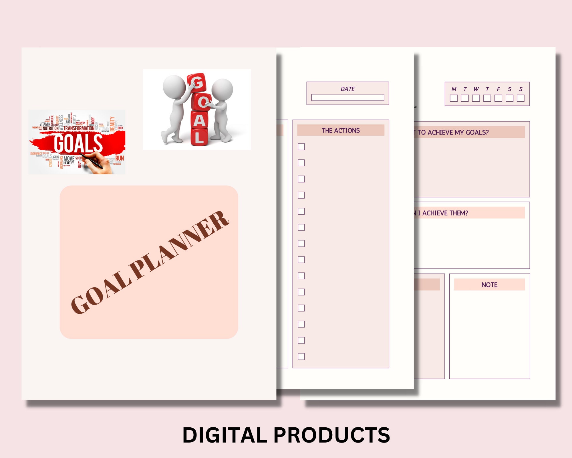Goal Planner, Goal Setting, Goal Tracker, Productivity Planner Template ...
