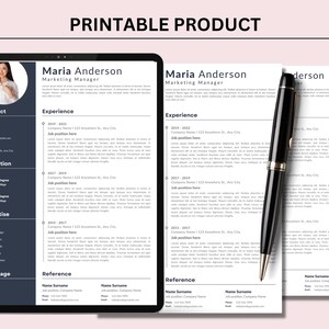 Editable Resume Template With Photo CV Template Photo - Etsy